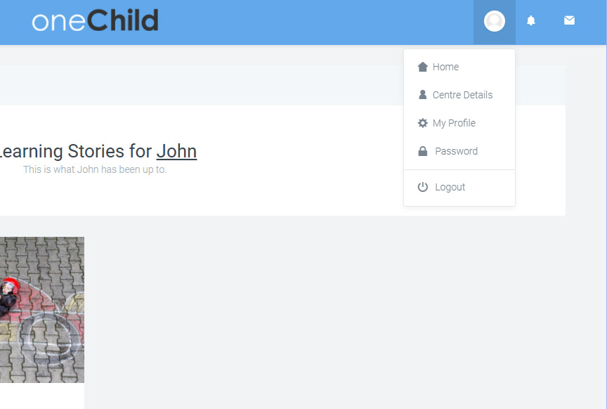 How to navigate the parent area | One Child
