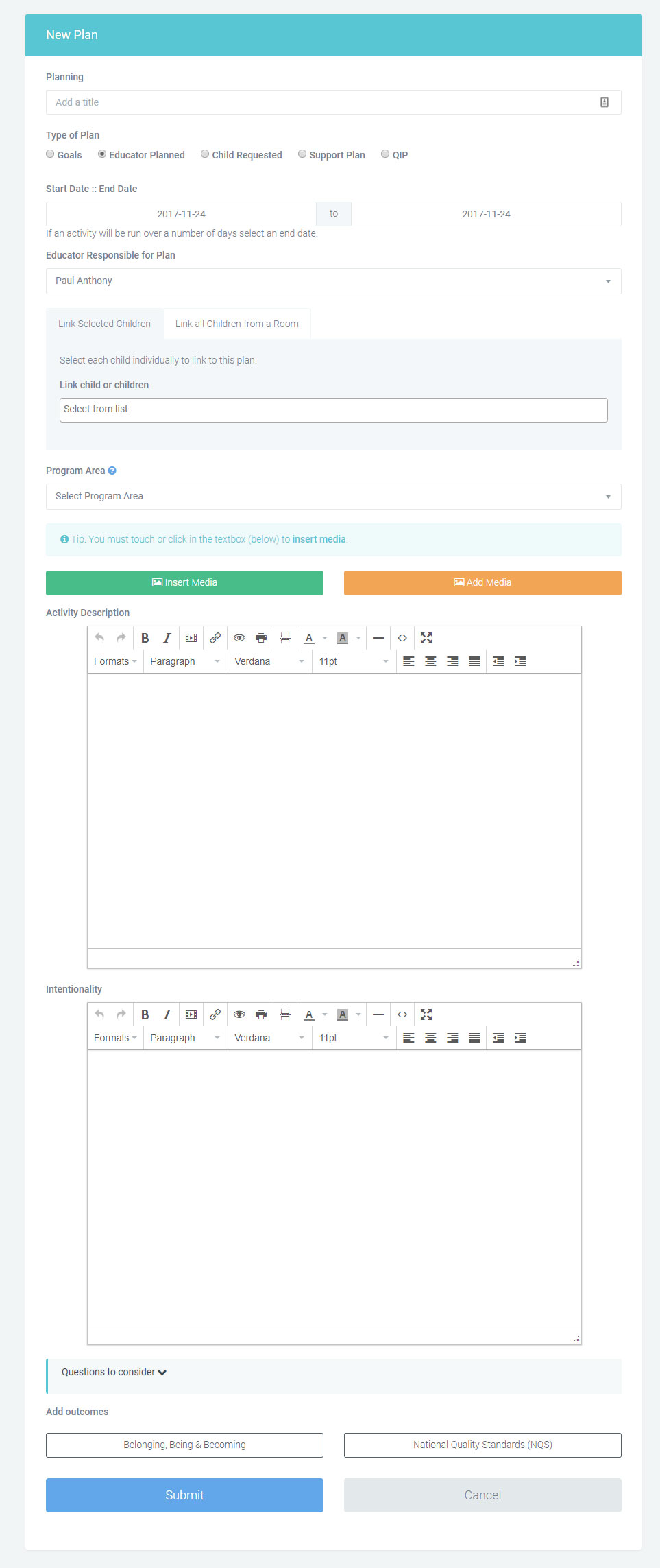 Planning overview | One Child